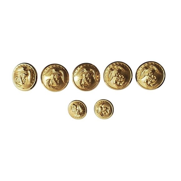 Art | 7x Us Navy Uniform Buttons Gold Tone Eagle Anchor 13 Stars ...
